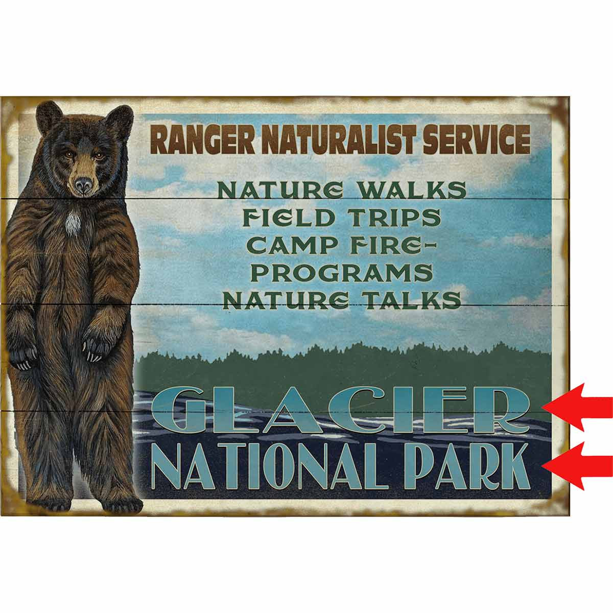 Ranger Bear Personalized Wood Sign | Black Forest Decor