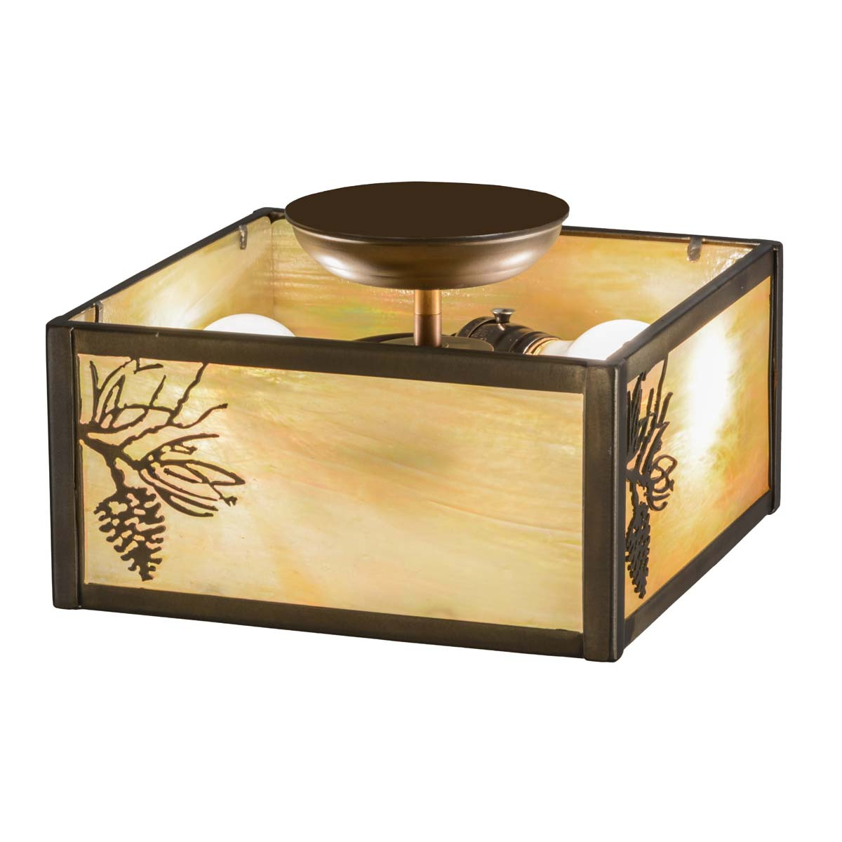 Primitive Pine Flush Mount Ceiling Light | Black Forest Decor