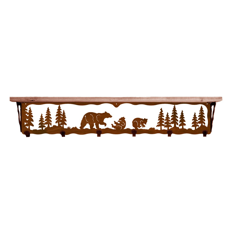 Bear Family 42 Inch Pine Hook Shelf|Black Forest DÃ©cor | Black Forest ...