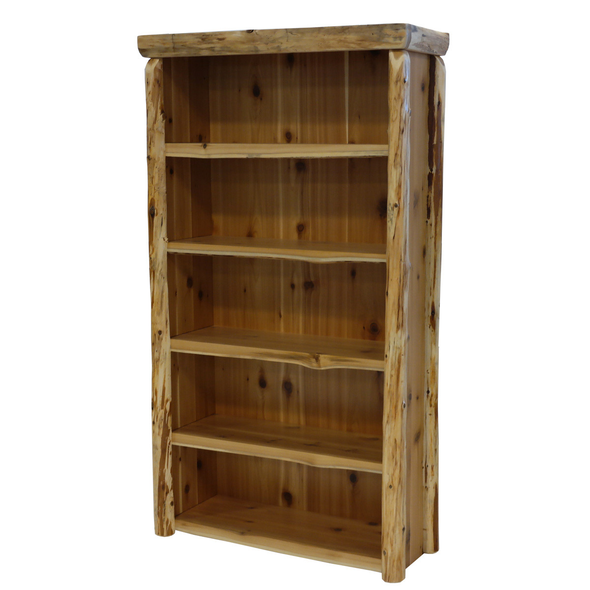 Cedar Log Furniture: Medium Log Bookshelf | Black Forest Decor