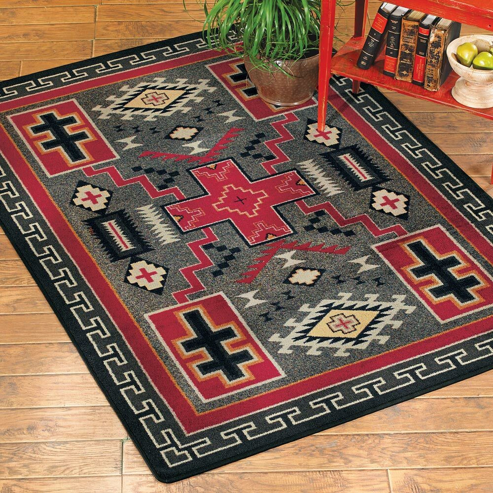 Double Cross Rug - 4 x 5 | Black Forest Decor