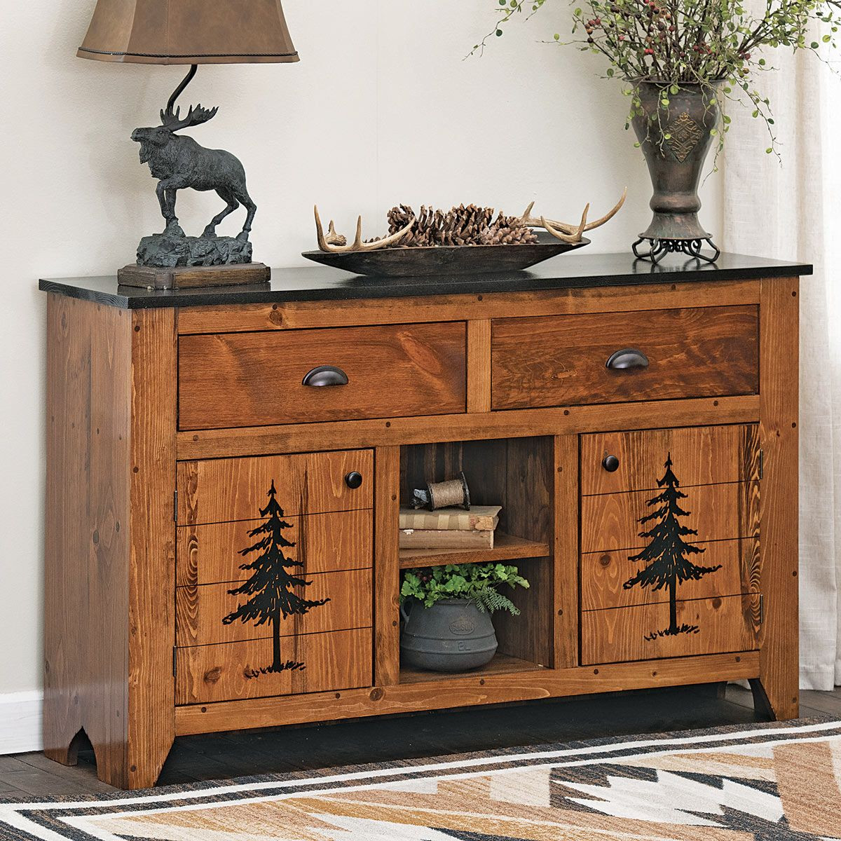Pine Tree Console Table | Black Forest Decor