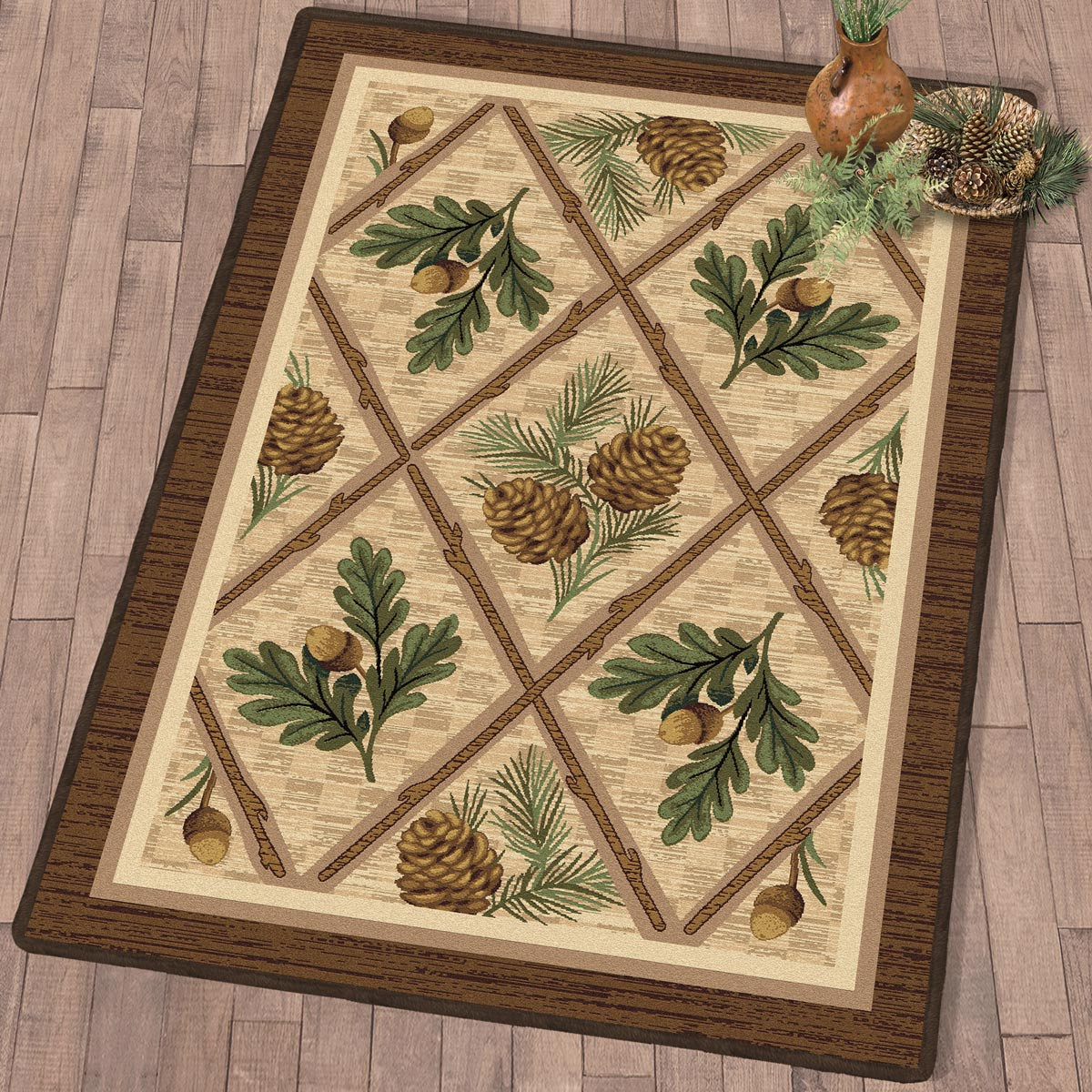 Pinecone Woods Rug - 3 x 4 | Black Forest Decor