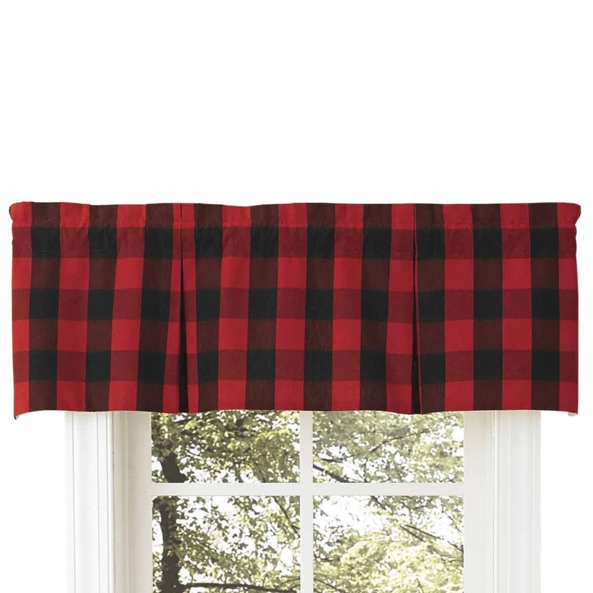Red Buffalo Check Lined Panel Pairs | Black Forest Decor