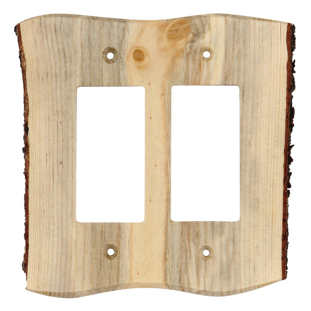 Rustic Switch Plates: Rustic Edge Blued Pine Double Rocker Plate ...