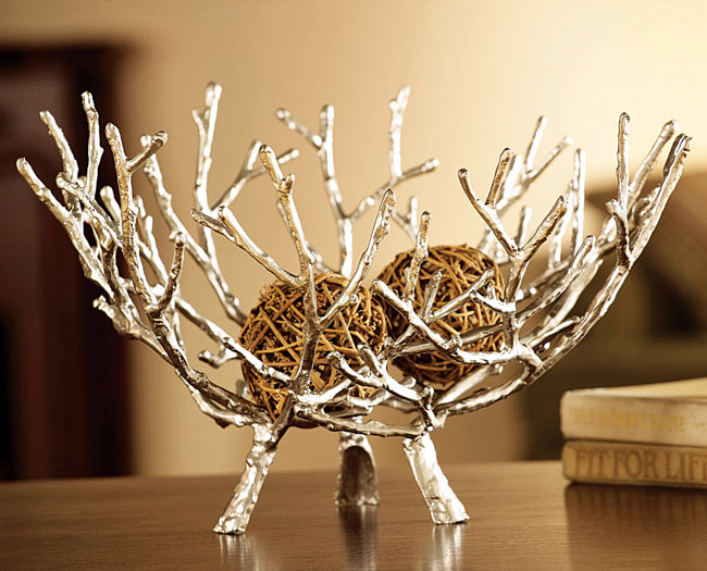 Silver Twig Bowls - Set of 2 | Black Forest Decor