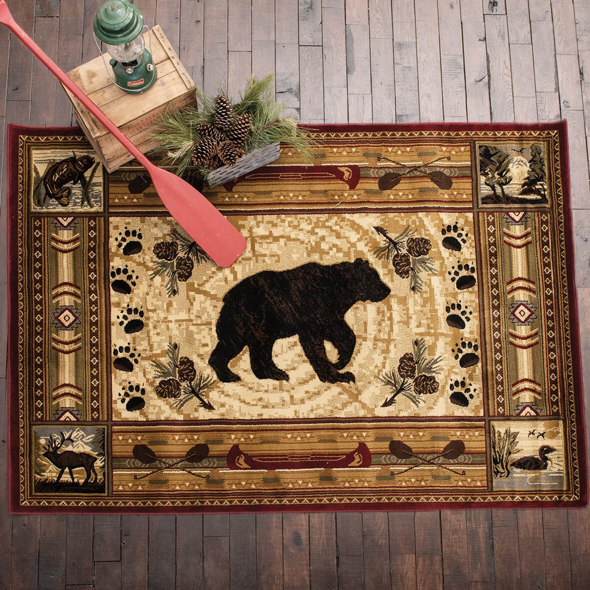 Southwestern Bear Forest Rug - 3 x 10 | Black Forest Decor