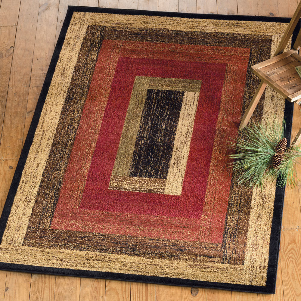 Wood Blocks Rug - 5 x 7 | Black Forest Decor