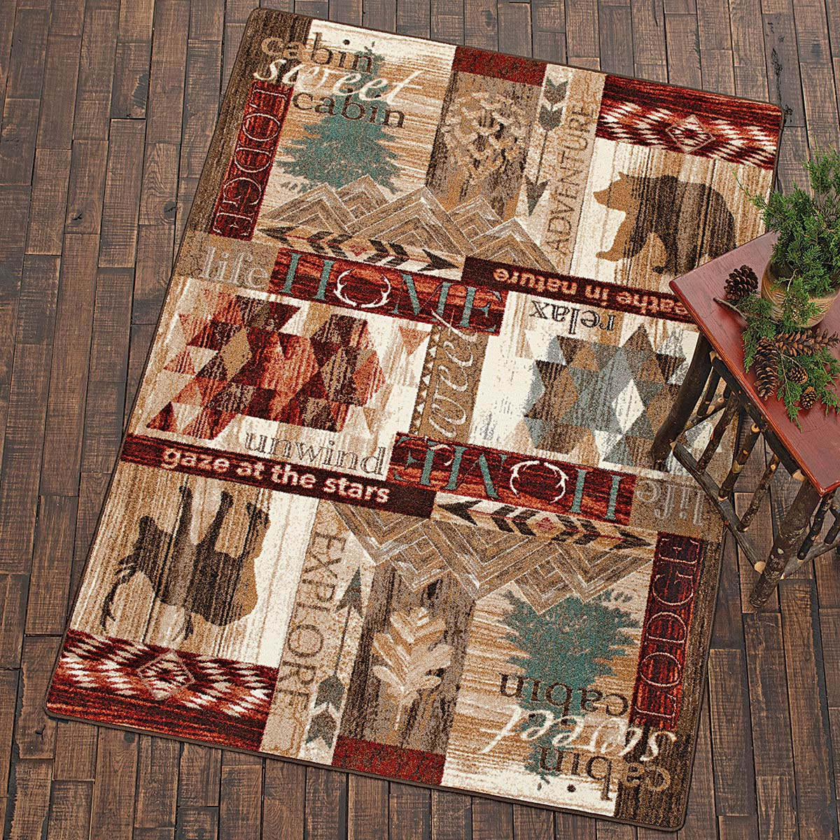 Grizzly Cabin Rug - 2 x 3 | Black Forest Decor