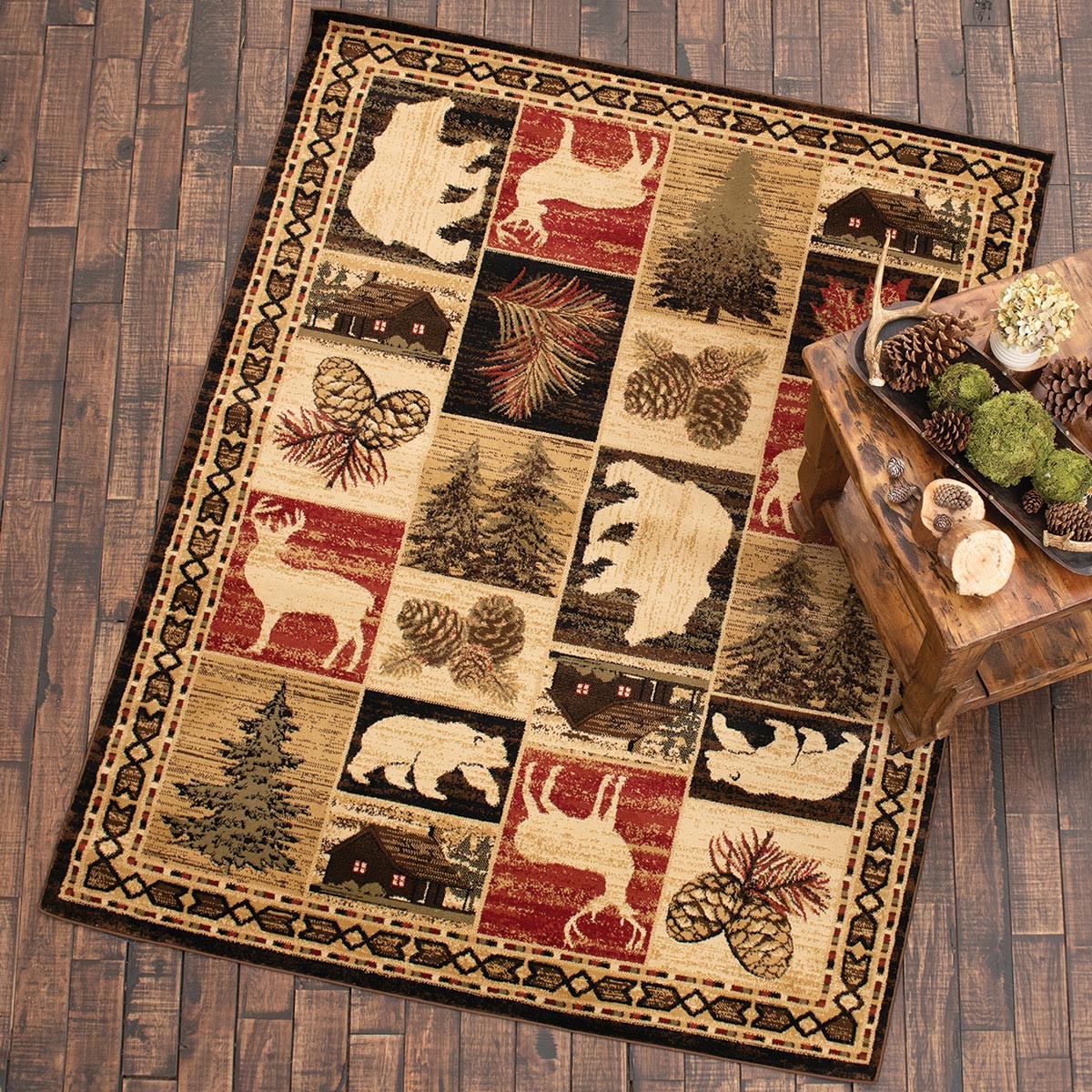 Bear & Deer Pass Rug - 2 x 8 | Black Forest Decor