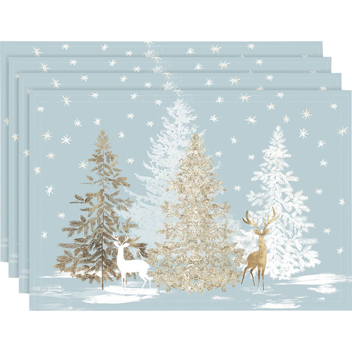 Woodland Snow Placemats - Set of 4 | Black Forest Decor