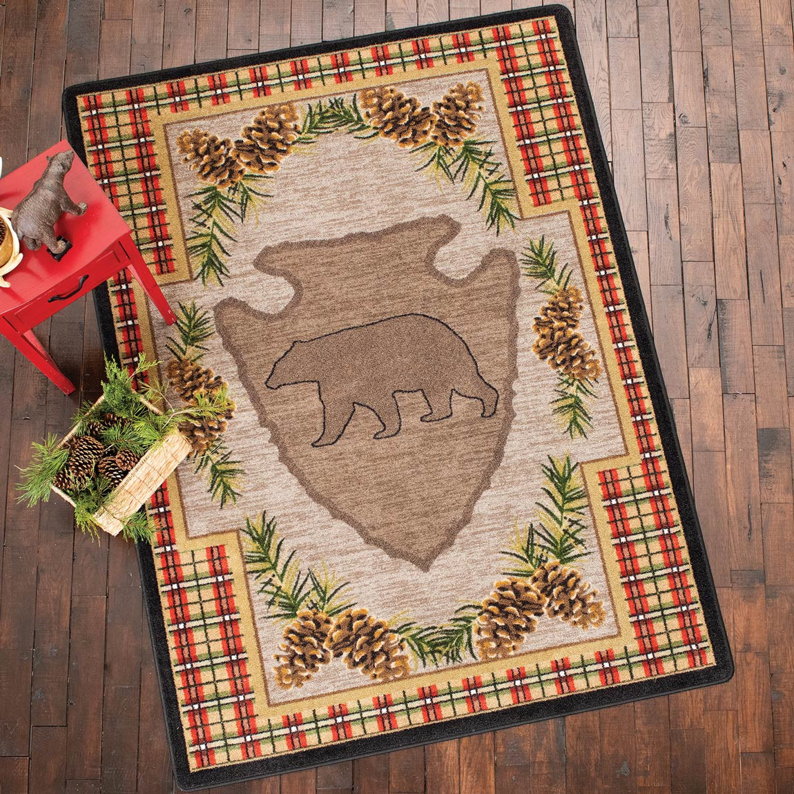 Wildlife Rugs: 8 x 11 Bear Patch Rug | Black Forest Decor