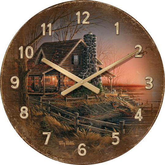 Rustic Clocks & Wildlife Clocks: Cabin Comforts Wall Clock | Black ...