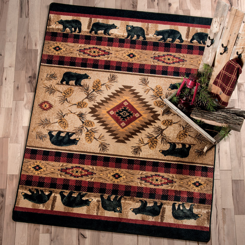 Wildlife Rugs: 8 x 11 Bear Parade Rug | Black Forest Decor