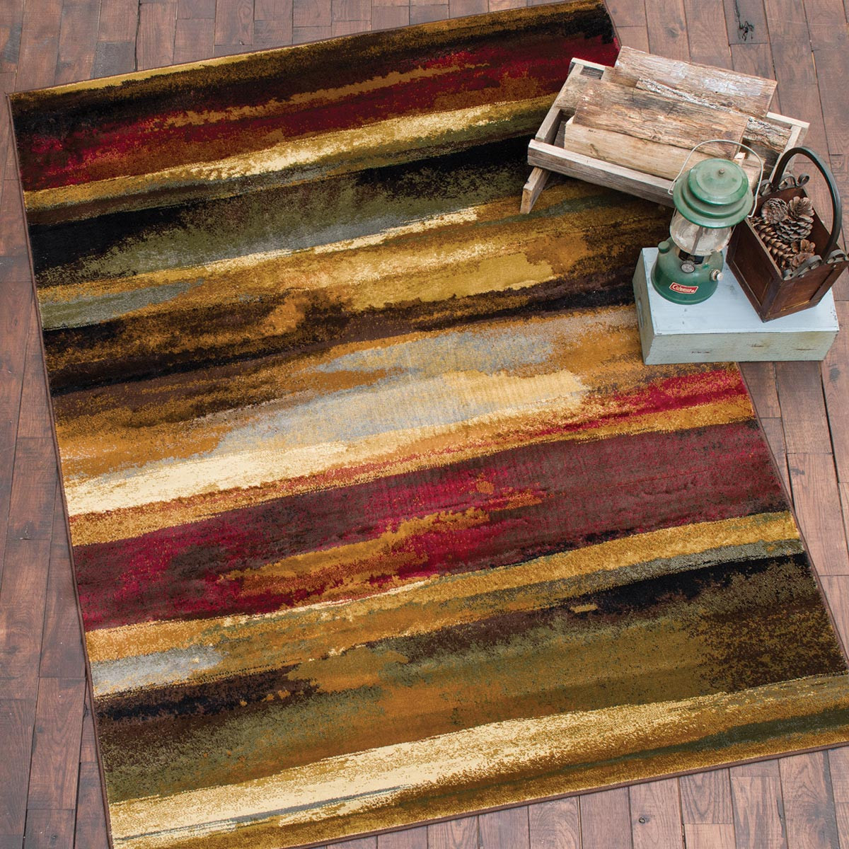 Rustic Landscape Rug - 8 x 10 | Black Forest Decor