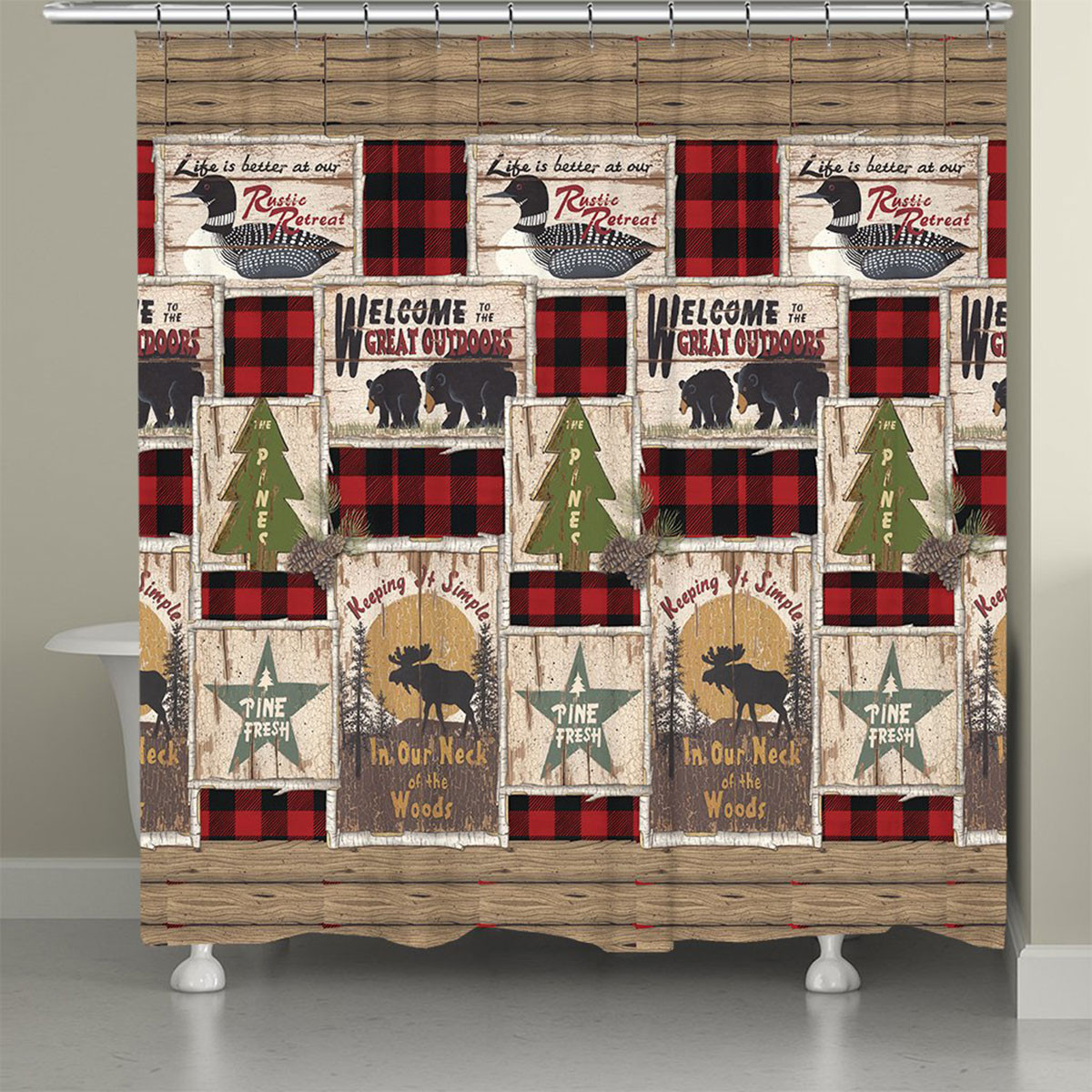 Rustic Shower Curtains: Great Outdoors Shower Curtain | Black Forest Decor