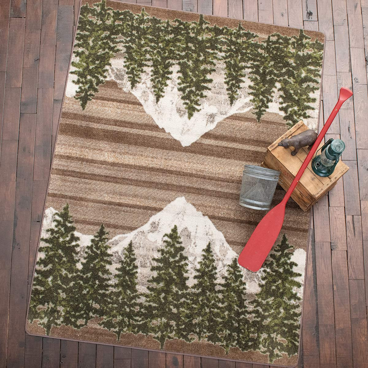 Mountain Pine Tan Rug - 5 x 8 | Black Forest Decor