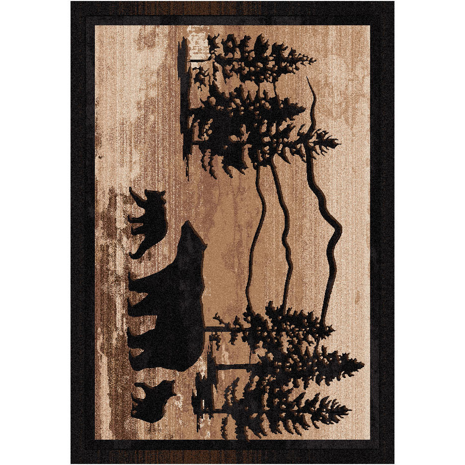 Mountain Shadow Bear Rug - 3 x 4 | Black Forest Decor