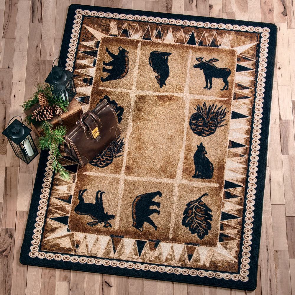 Wildlife Rugs: 4 x 5 Northern Wildlife Rug | Black Forest Decor