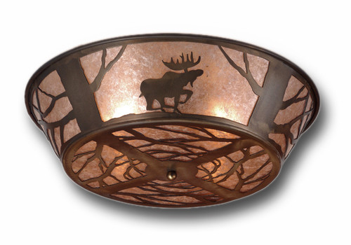 North Woods Moose Flush Mount Light | Black Forest Decor