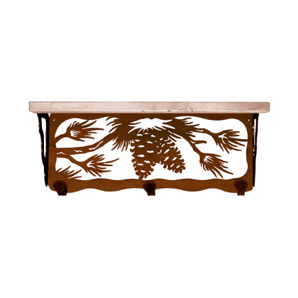 Pine Trees 20 Inch Pine Hook Shelf | Black Forest Decor