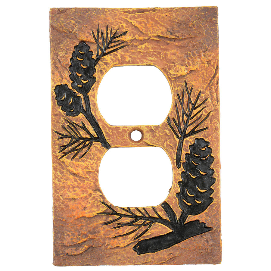 Rustic Outlet Covers: Pinecone & Tree Outlet Cover | Black Forest Decor