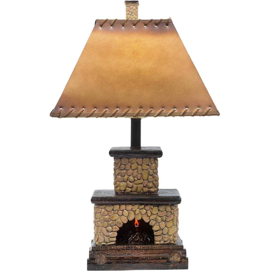Stone Fireplace Lamp | Black Forest Decor