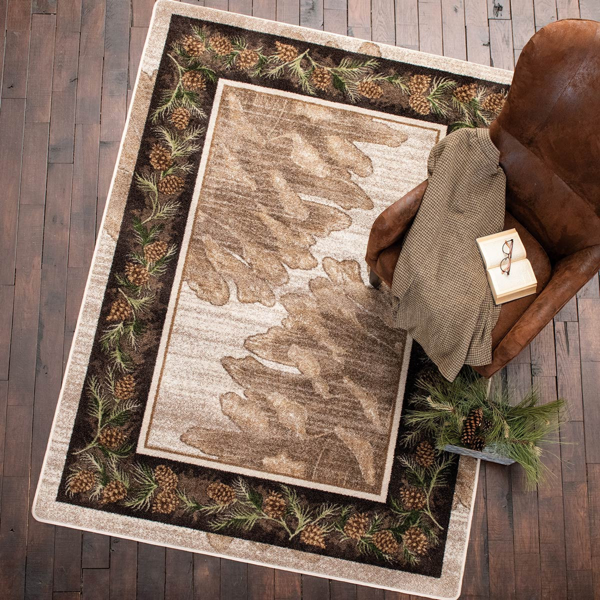 Village Pines Rug - 8 Ft. Round | Black Forest Decor