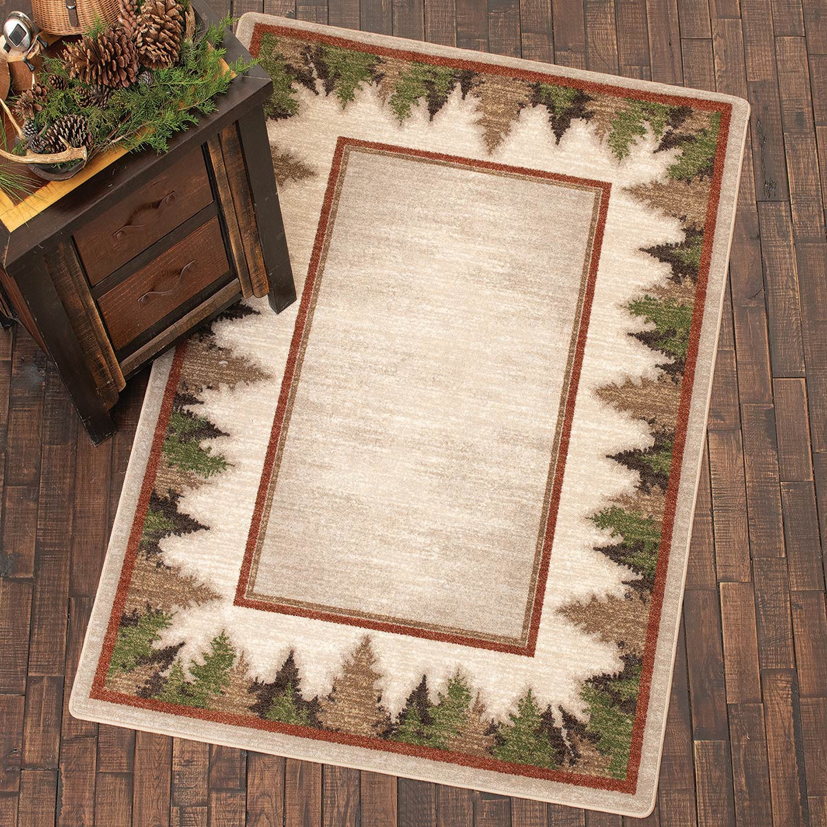 Woodland Pines Rug - 4 x 5 | Black Forest Decor