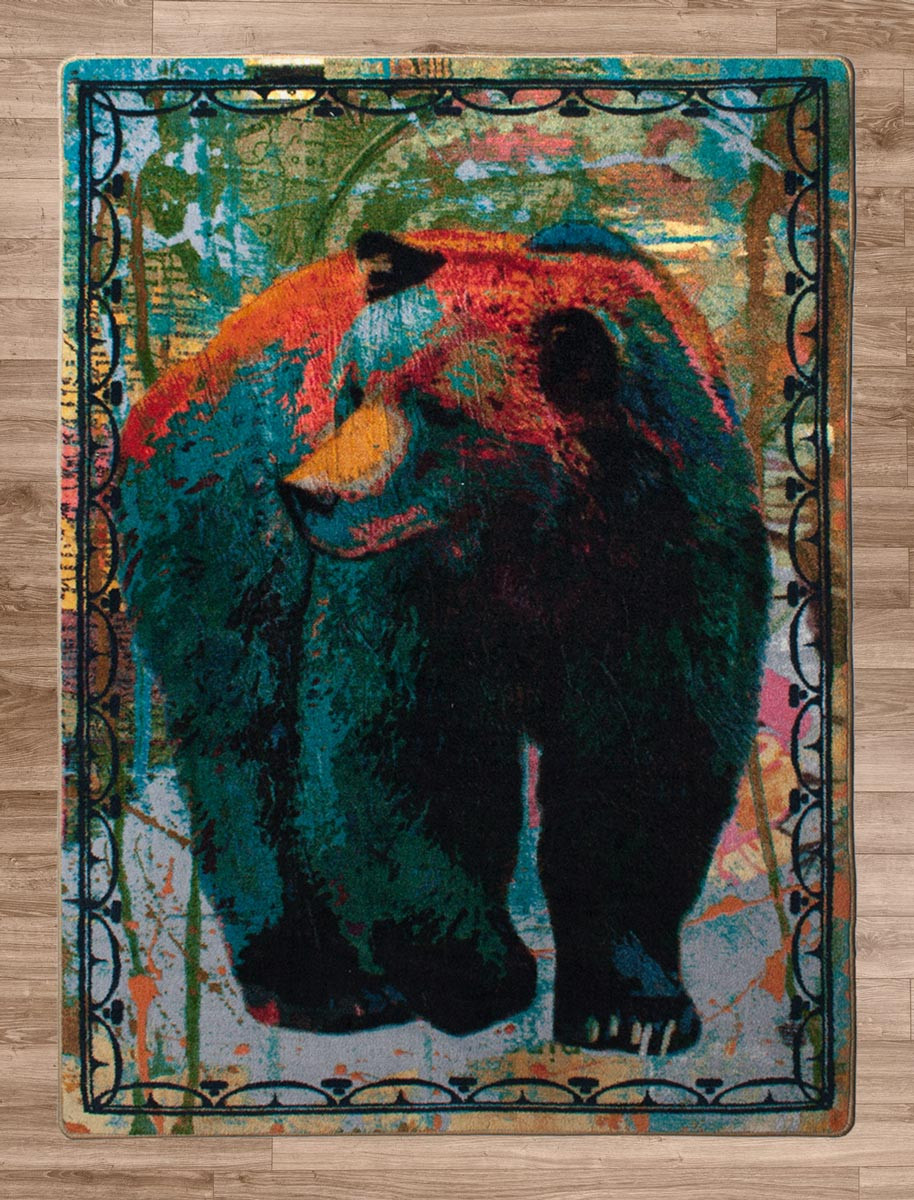 Walking Bear Oval Rug | Black Forest Decor