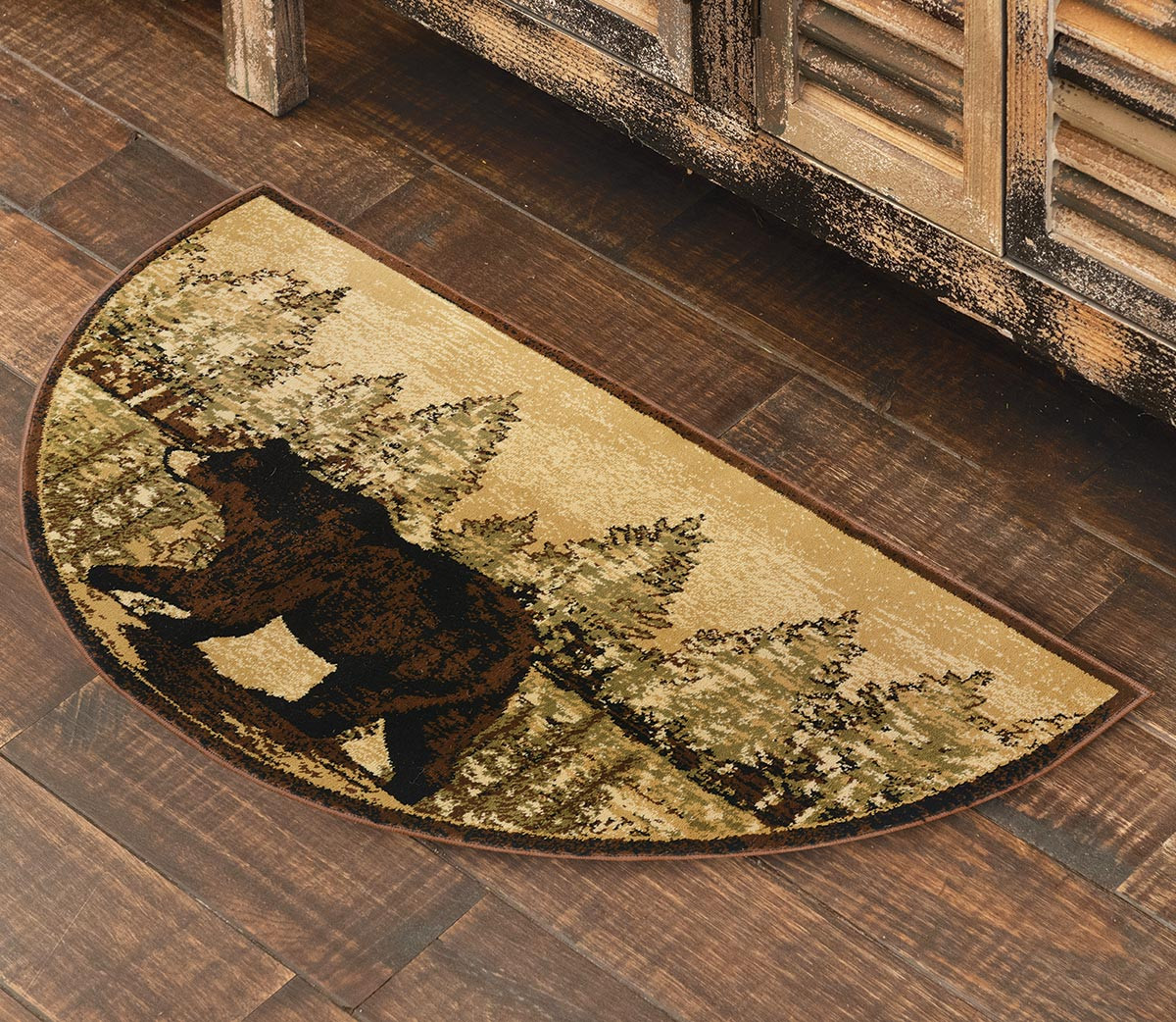 Wildlife Rugs: Birch Bear Half Round Rug | Black Forest Decor