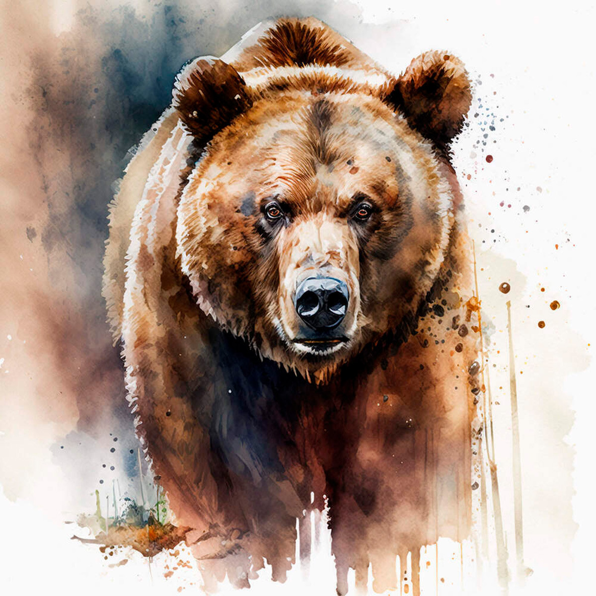 Watercolor Bear Pallet Wall Hanging | Black Forest Decor