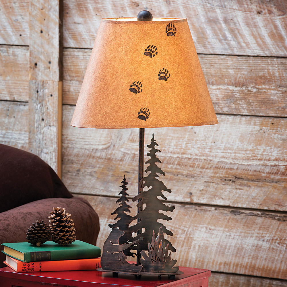 Bear Campfire Table Lamp | Black Forest Decor