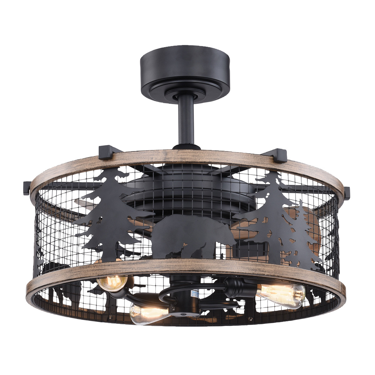Bear Horizon Mesh Ceiling Fan - BACKORDERED UNTIL 11/16/2021 - Black ...