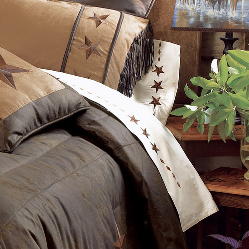 Rustic Bedding: Star Cream Sheet Sets