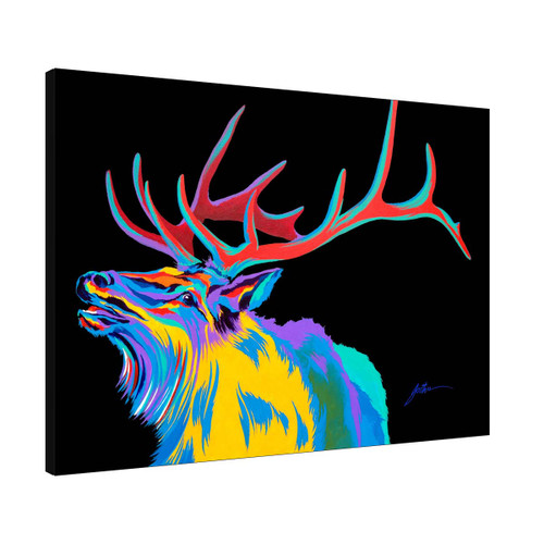 Mountain Elk Pop Color Wall Art | Black Forest Decor
