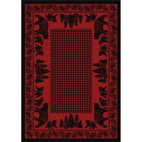 Big Sky Bear Family Red Rug Collection | Black Forest Decor