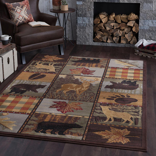 Wildlife Rugs: 8 x 11 Big Sky Nature Rug | Black Forest Decor