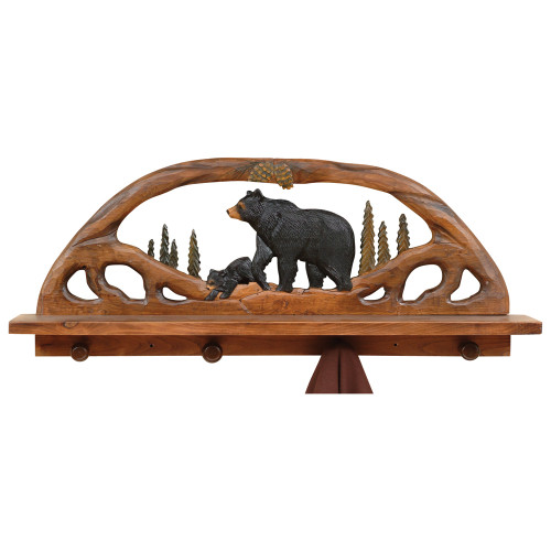 Bear Family Wood Coat Rack | Black Forest Decor