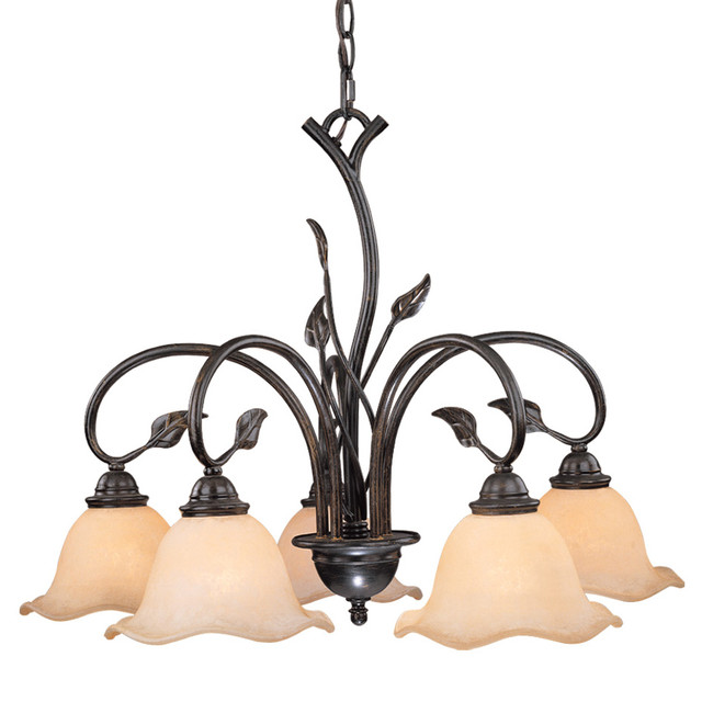 Vine Downlight Chandelier - 5 Light | Black Forest Decor