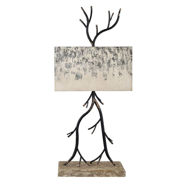 Modern Birch Twig Table Lamp Black Forest Decor