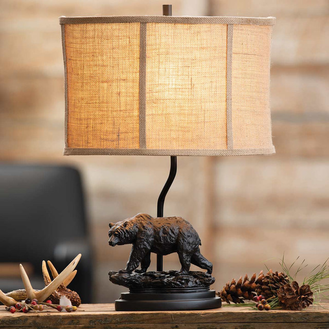 Bear Campfire Table Lamp | Black Forest Decor