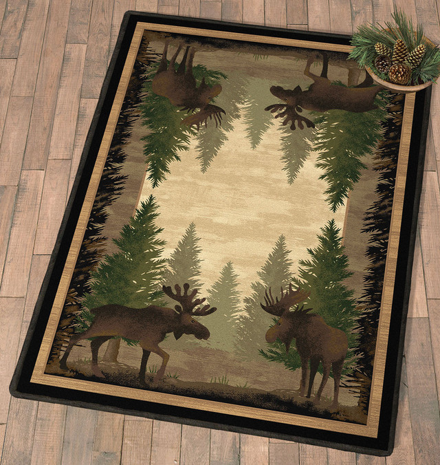 Majestic Moose Round Rug | Black Forest Decor