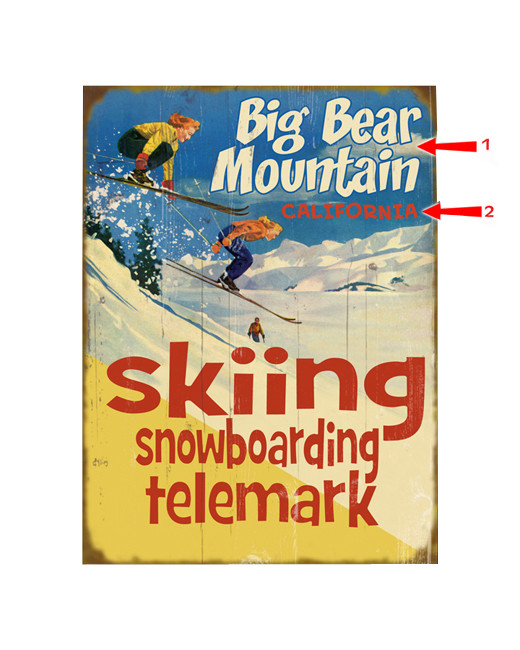 Skiing Snowboarding Telemark Sign | Black Forest Decor