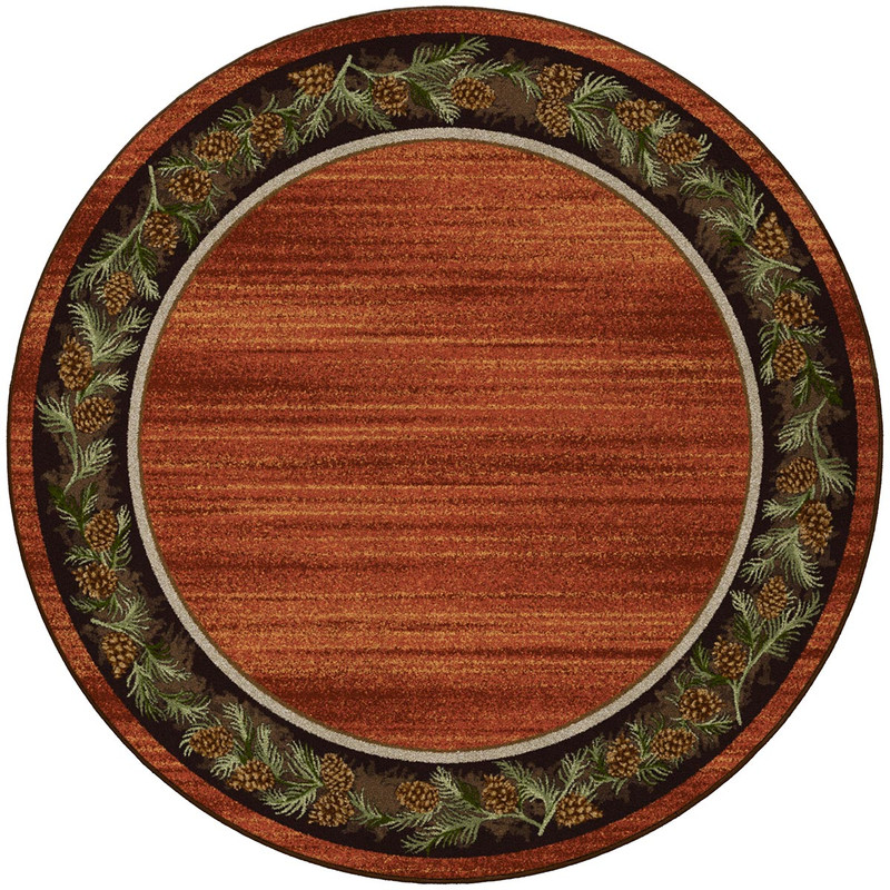 Pine Grove Rust Rug - 8 Ft. Round | Black Forest Decor