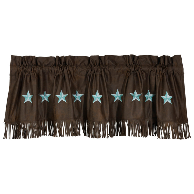 Turquoise Laredo Fringed Valance | Black Forest Decor