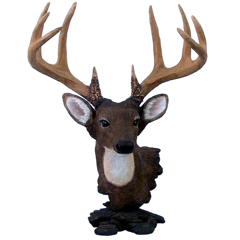 Whitetail Buck Bust Figurine | Black Forest Decor