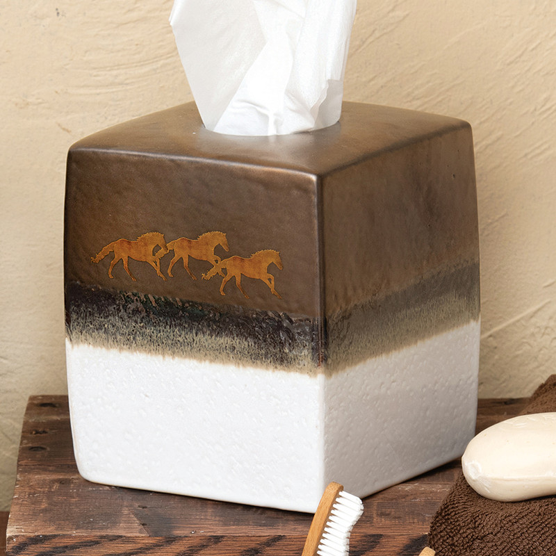 Wild Spirits Ceramic Tissue Box | Black Forest Decor