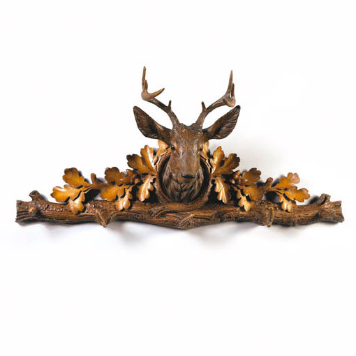 Aspen Stag Five Hook Coat Rack | Black Forest Decor