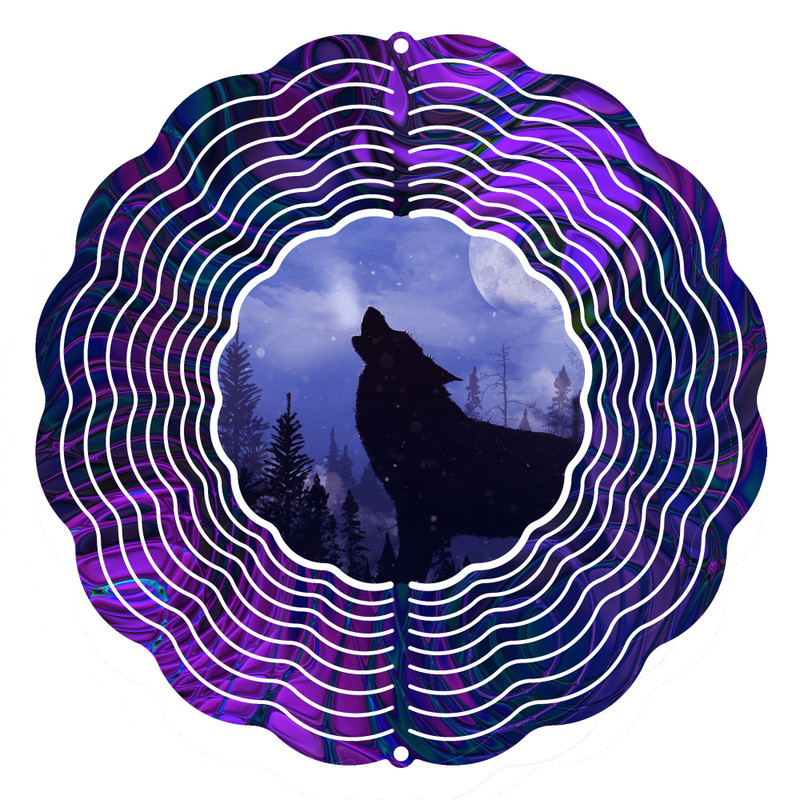 Wolf Howl Wind Spinner | Black Forest Decor